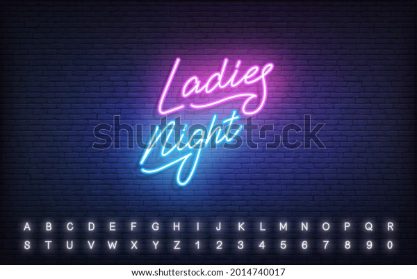 Ladies Night Neon Template Glowing Neon Stock Vector (Royalty Free ...