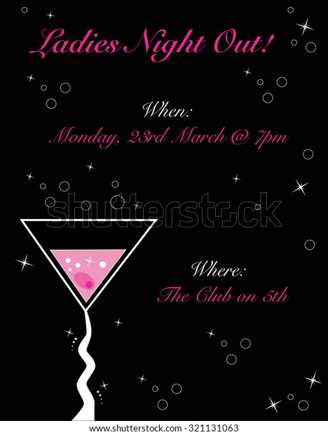 Ladies Night Out Invitation Stock Vector (Royalty Free) 321131063