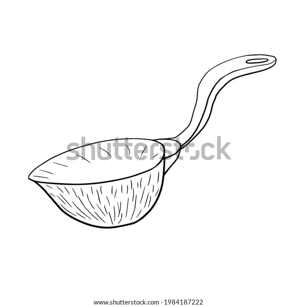 Ladle Handle Doodle Style Vector Outline Stock Vector (Royalty Free ...