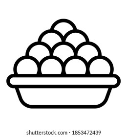 Ladoo Dish Vector Outline Icon Hindu Stock Vector (Royalty Free ...