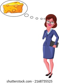 Lady Cheese Cartoon Vector Art Illustration Stock Vector (Royalty Free ...