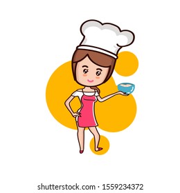 Lady Cook Logo Vector Design Graphics Stock Vector (Royalty Free ...