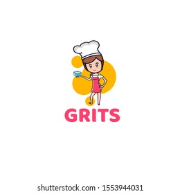 Lady Cook Vector Logo Illustration Graphics Stock Vector (Royalty Free ...