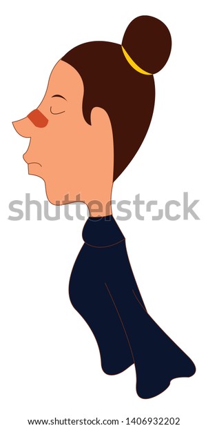 Lady Cute Little Nose Vector Color Stock Vector (Royalty Free ...