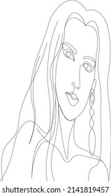 Lady Face Line Art Vector Illustration Stock Vector (Royalty Free ...