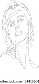 Lady Face Line Art Vector Illustration Stock Vector (Royalty Free ...