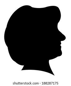 Lady Head Silhouette Vector Stock Vector (Royalty Free) 188287175 ...