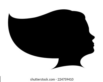 Lady Head Silhouette Vector Stock Vector (Royalty Free) 224759410 ...