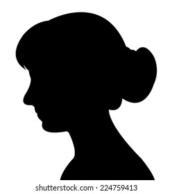 Lady Head Silhouette Vector Stock Vector (Royalty Free) 224759413 ...
