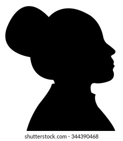 Lady Head Silhouette Vector Stock Vector (Royalty Free) 344390468 ...