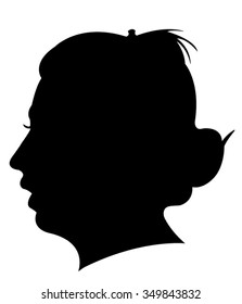 Lady Head Silhouette Vector Stock Vector (Royalty Free) 349843832 ...