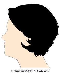 Lady Head Silhouette Vector Stock Vector (Royalty Free) 452211997 ...