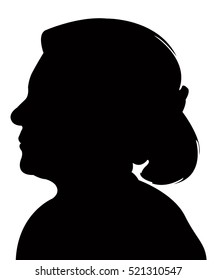Lady Head Silhouette Vector Stock Vector (Royalty Free) 521310547 ...
