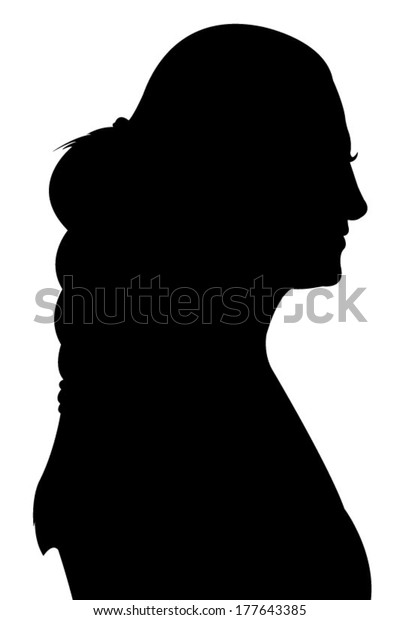 Lady Head Silhouette Vector Stock Vector (Royalty Free) 177643385 ...