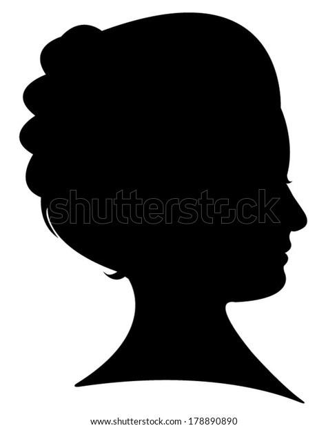 Lady Head Silhouette Vector Stock Vector (Royalty Free) 178890890