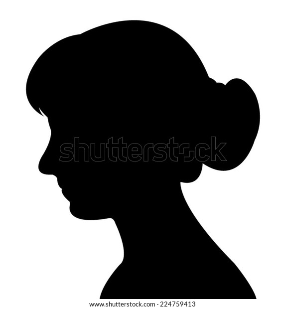 Lady Head Silhouette Vector Stock Vector (Royalty Free) 224759413 ...