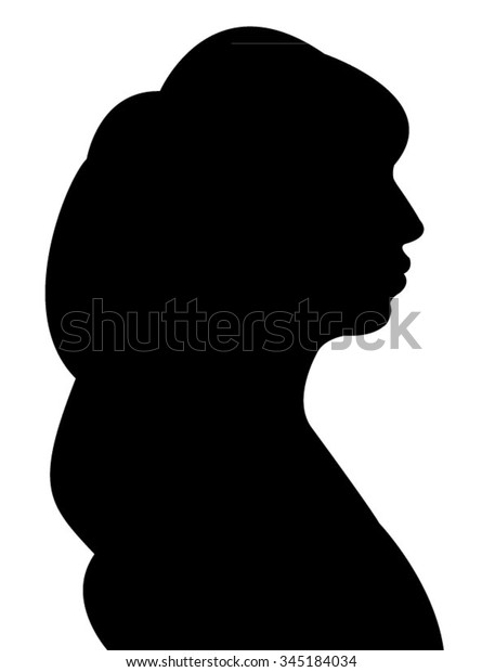 Lady Head Silhouette Vector Stock Vector (Royalty Free) 345184034 ...