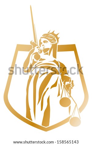Lady Justice Coat Arms Vector Logo Stock Vector (Royalty Free ...