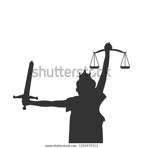 Lady Justice Graphic Design Element Vector Stock Vector (Royalty Free ...