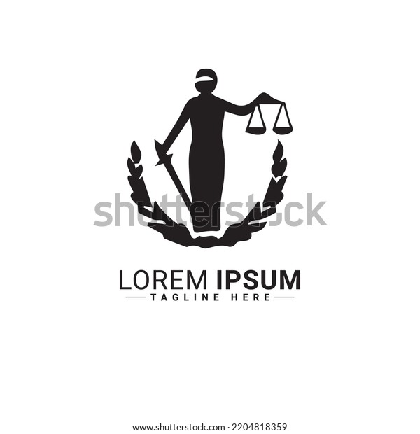 Lady Justice Logo Vector Illustration Design Stock Vector (Royalty Free ...