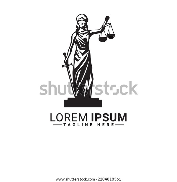 Lady Justice Logo Vector Illustration Design Stock Vector (Royalty Free ...