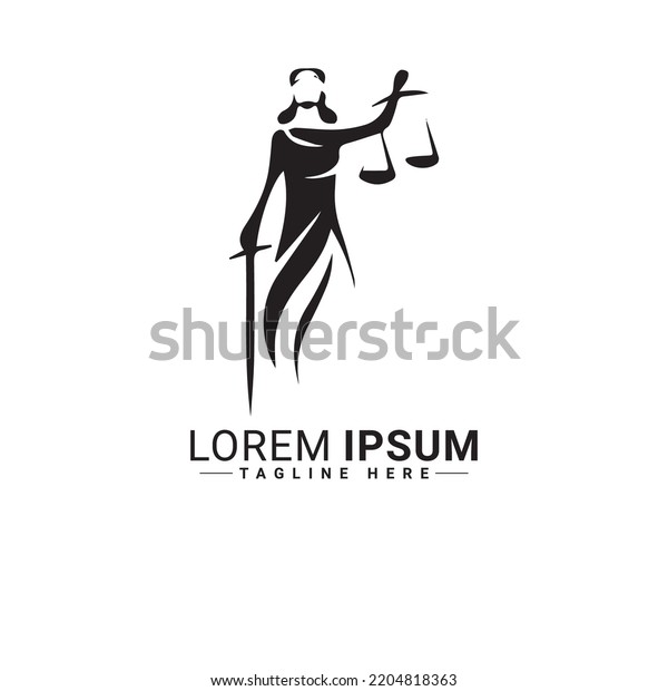Lady Justice Logo Vector Illustration Design Stock Vector (Royalty Free ...