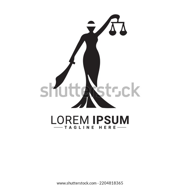 Lady Justice Logo Vector Illustration Design Stock Vector (Royalty Free ...