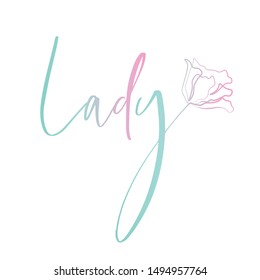 Lady Logo Art Flower Vector Illustration Stock Vector (Royalty Free ...