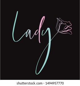 Lady Logo Art Flower Vector Illustration Stock Vector (Royalty Free ...