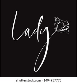 Lady Logo Art Flower Vector Illustration Stock Vector (Royalty Free ...