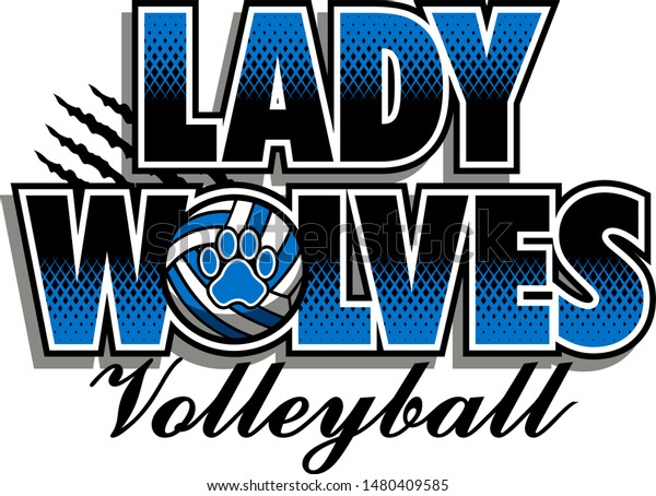 Lady Wolves Volleyball Team Design Ball Stock Vector (Royalty Free ...