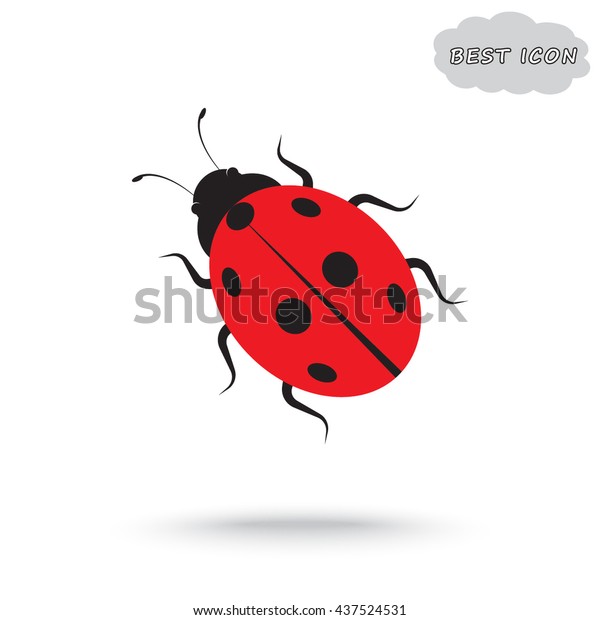 Ladybird Sign Icons Vector Illustration Flat Stock Vector (Royalty Free ...