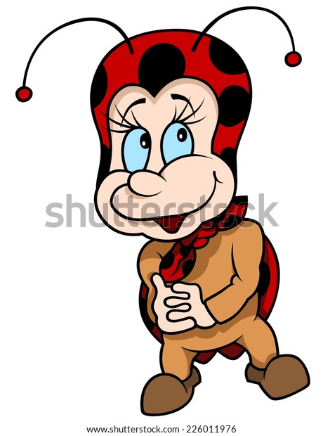 Ladybird Smiling Cartoon Illustration Vector Stock Vector (Royalty Free ...
