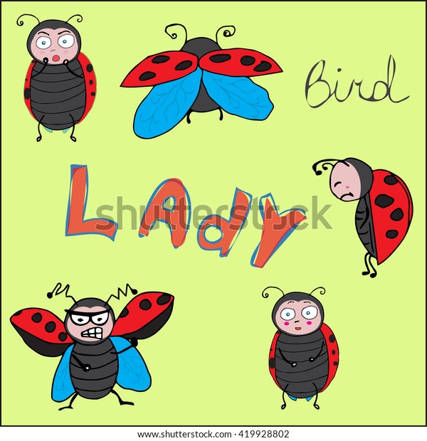 Ladybirds Cartoon Stock Vector (Royalty Free) 419928802 | Shutterstock