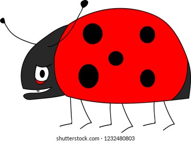 Ladybug Cartoon Character Wearing Makeup Stock Vector (Royalty Free ...