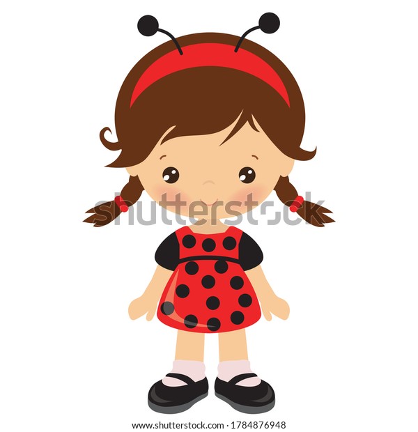 Ladybug Girl Vector Cartoon Illustration Stock Vector (Royalty Free ...