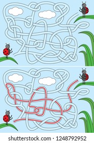 Ladybug Maze Kids Solution Stock Vector (Royalty Free) 1248792952 ...