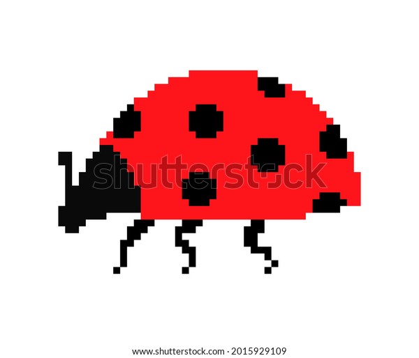 Ladybug Pixel Art 8 Bit Red Stock Vector (Royalty Free) 2015929109 ...