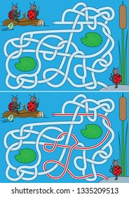 Maze Game Activity Kids Help Kitten Stock Vector (Royalty Free) 2131644277