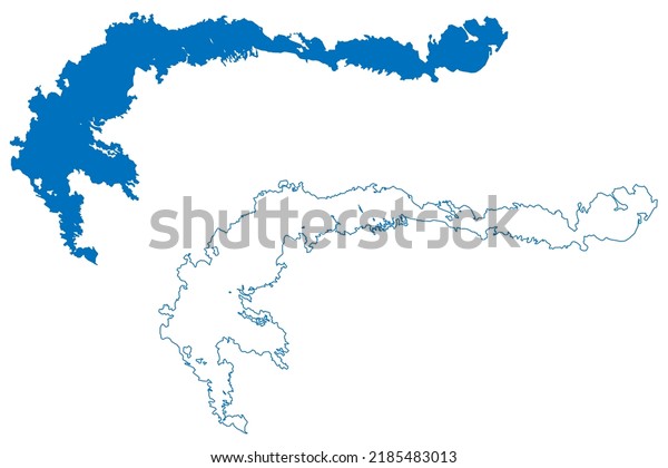 Lake Balkhash Republic Kazakhstan Map Vector: เวกเตอร์สต็อก (ปลอดค่า ...