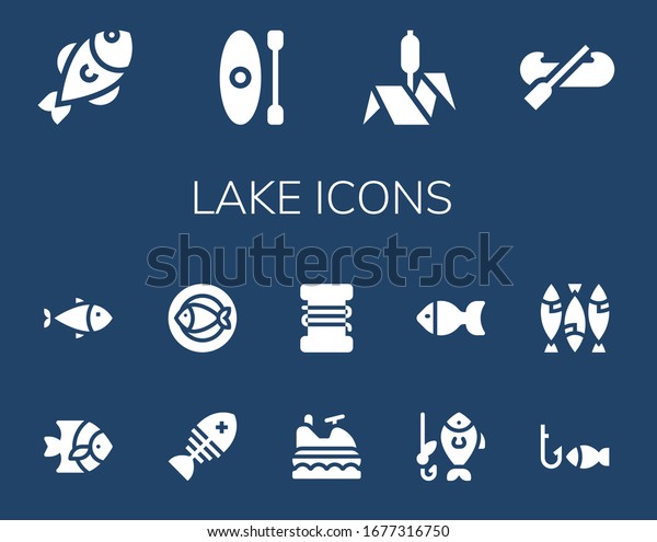 Lake Icon Set 14 Filled Lake Stock Vector (Royalty Free) 1677316750 ...