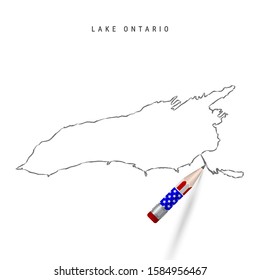 Lake Ontario Vector Map Pencil Sketch Stock Vector (Royalty Free ...
