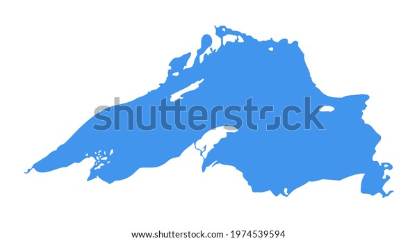 Lake Superior Map Michigan Superior Vector Stock Vector (Royalty Free ...