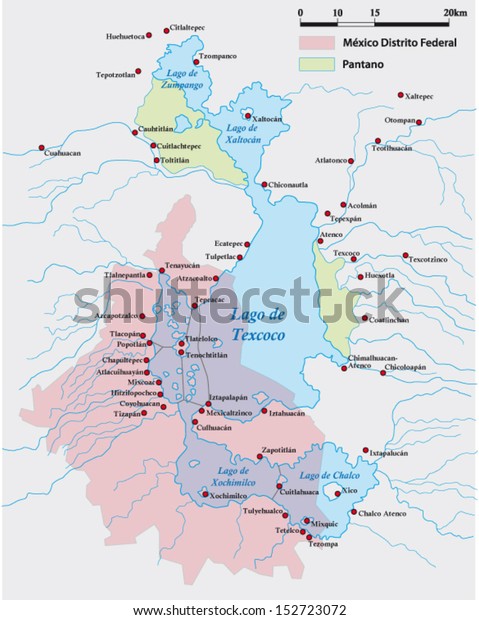 Lake Texcoco Mexico Stock Vector (Royalty Free) 152723072