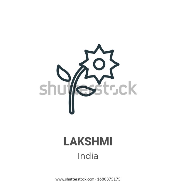 Lakshmi Outline Vector Icon Thin Line Stock Vector (Royalty Free ...