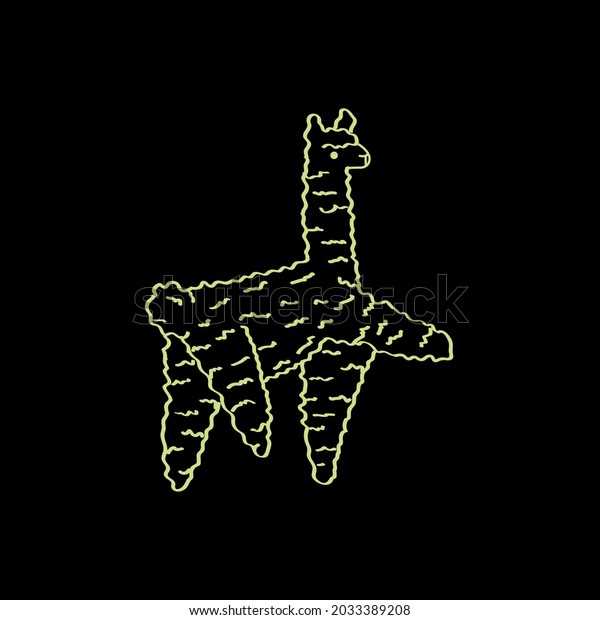 Lama Funny Vector Illustration Drawing Animal Stock Vector (Royalty ...