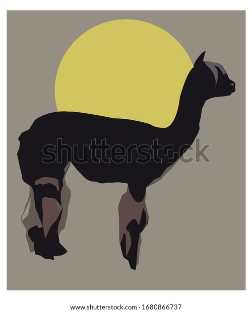 Lama Graphic Vector Work Zoo Stock Vector (Royalty Free) 1680866737 ...