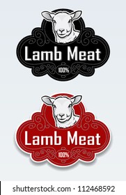 Lamb Meat Seal Sticker Stock Vector (Royalty Free) 112468592 | Shutterstock