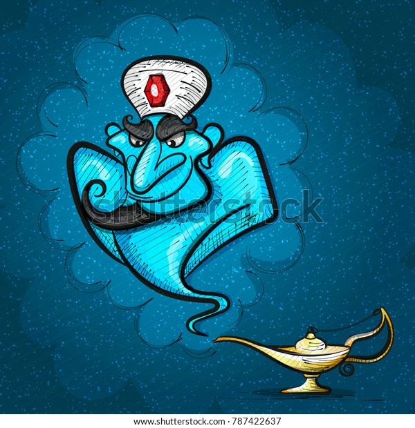 Lamp Aladdin Gin Magic Lamp Aladdinvector Stock Vector (Royalty Free ...
