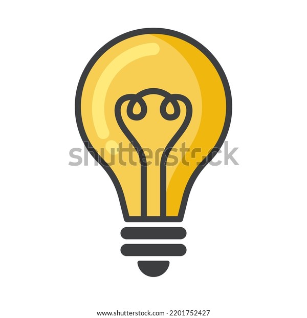 Lamp Light Bulb Color Icon Editable Stock Vector (Royalty Free ...